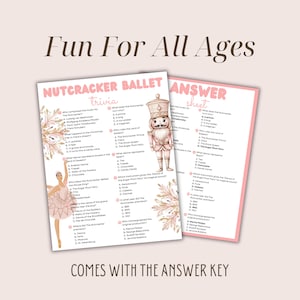 Nutcracker Trivia, December Trivia Game, Christmas Eve Game, Winter ...