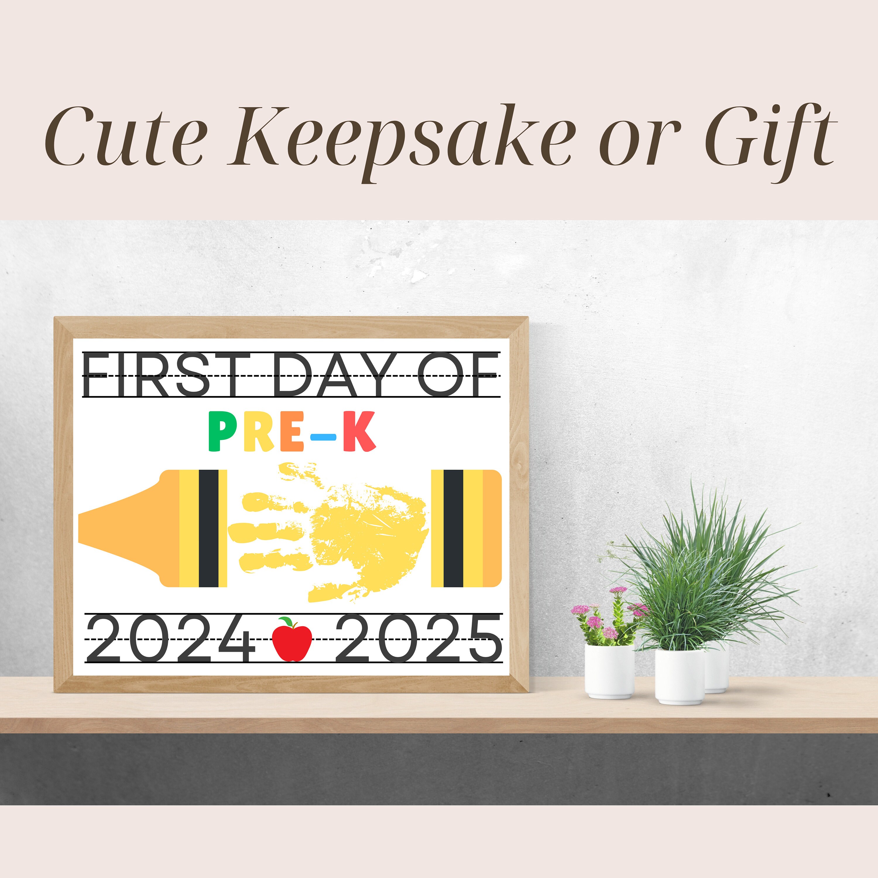 First Day of Prek Handprint Craft, Back to School Printable, Handprint ...