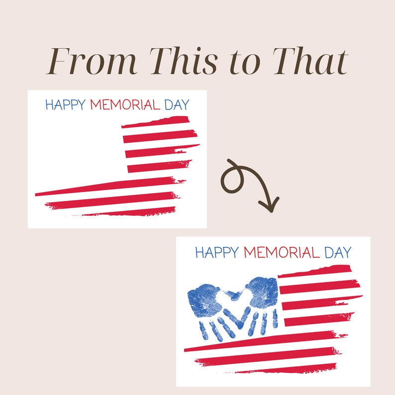 Flag Handprint Art for Memorial Day, Memorial Day Activity for Daycare ...