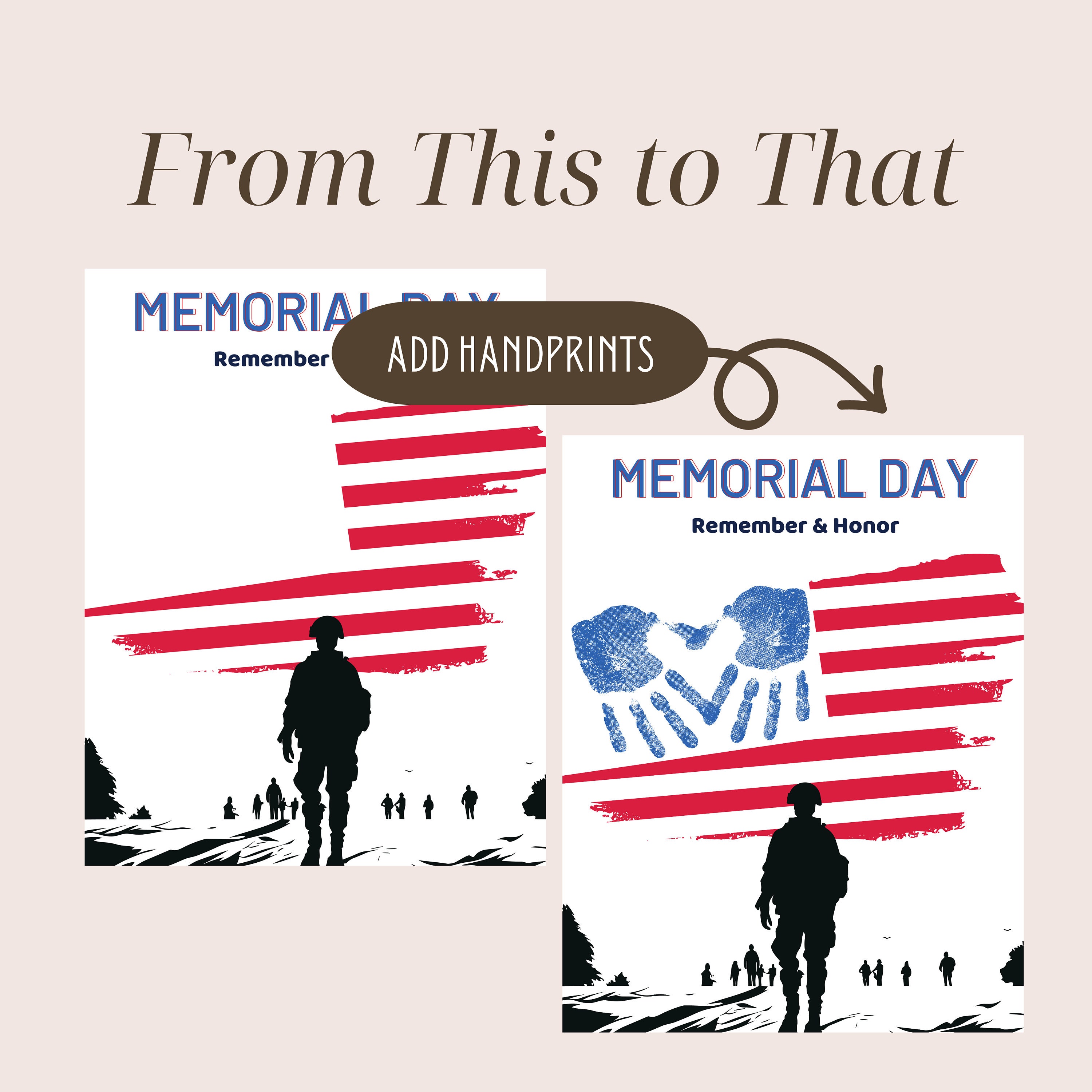 Flag Handprint Art for Memorial Day, Memorial Day Activity for Daycare ...