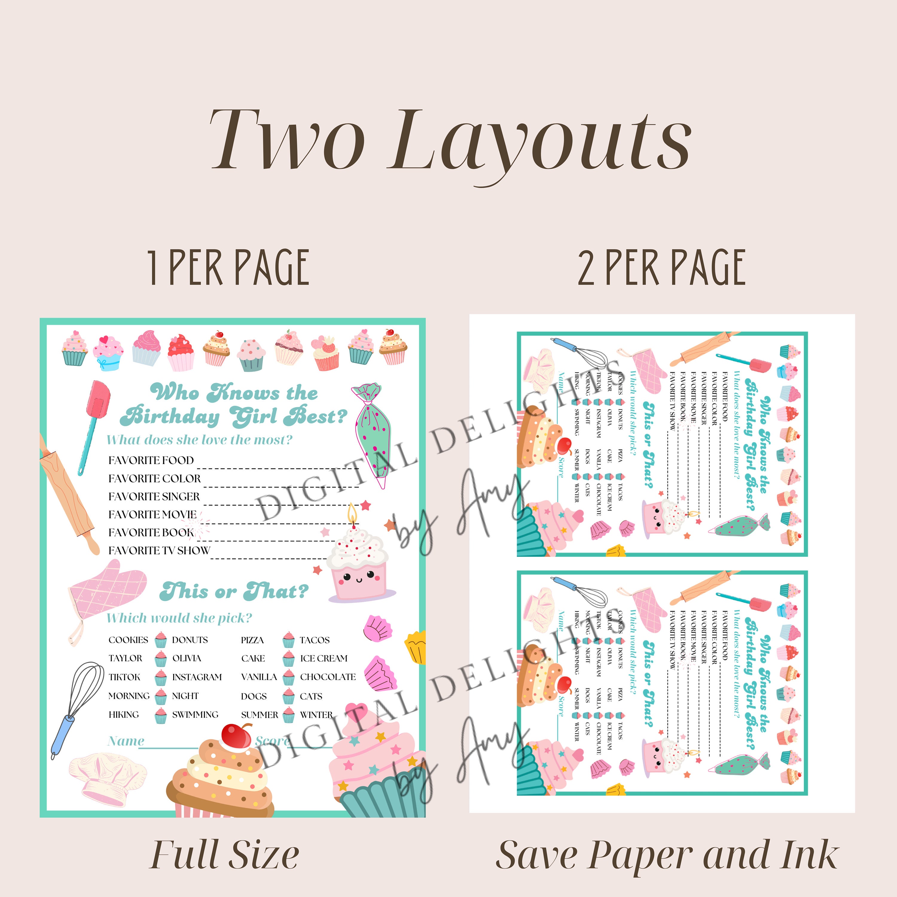 Cupcake Who Knows the Birthday Girl Best, Cupcake Theme, Birthday ...