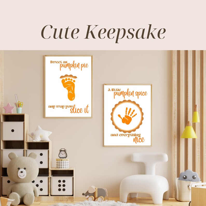 Sweet Like Pumpkin Pie Footprint, A Little Pumpkin Spice Handprint ...