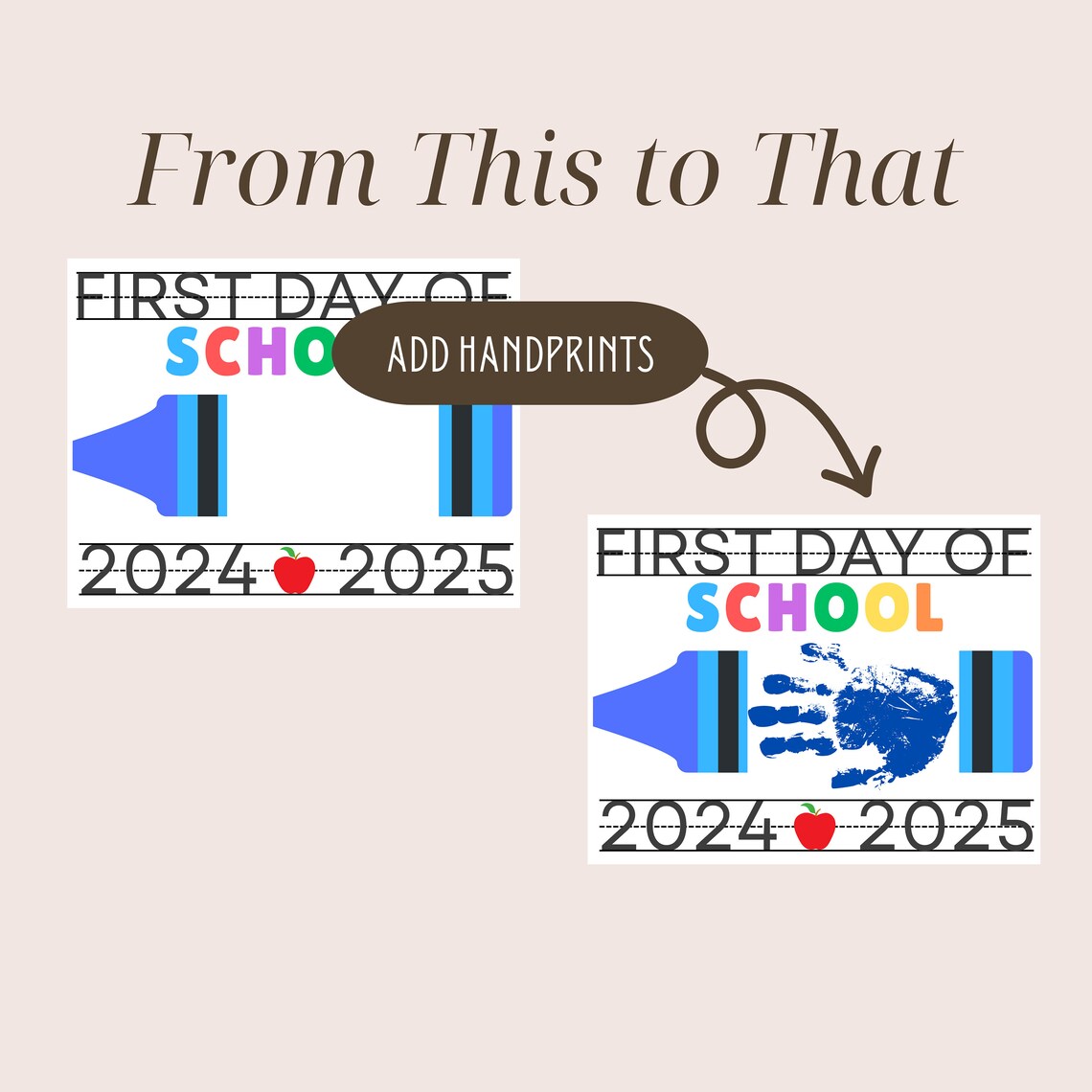 First Day of School Handprint Craft, Back to School Printable ...