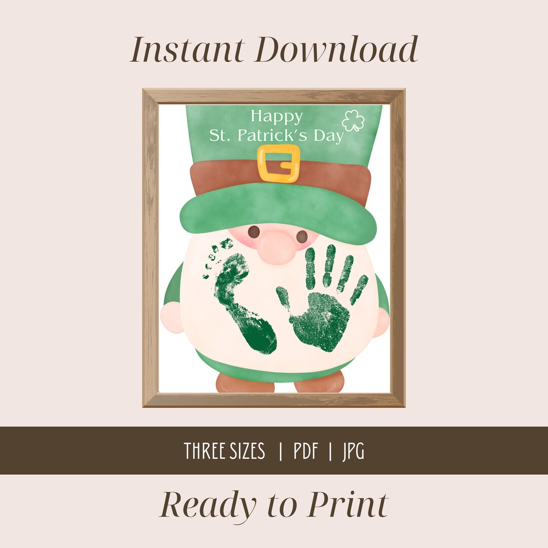 Happy St Patricks Day Leprechaun Handprint Craft, St Patrick's Day ...