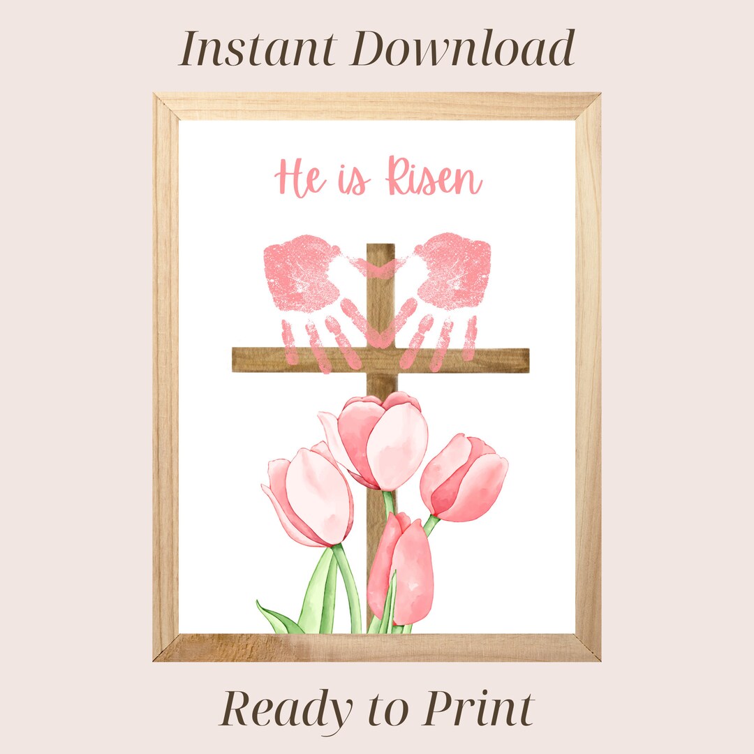 Easter Handprint Art Craft for Kids, Easter Handprint Printable, Easter ...