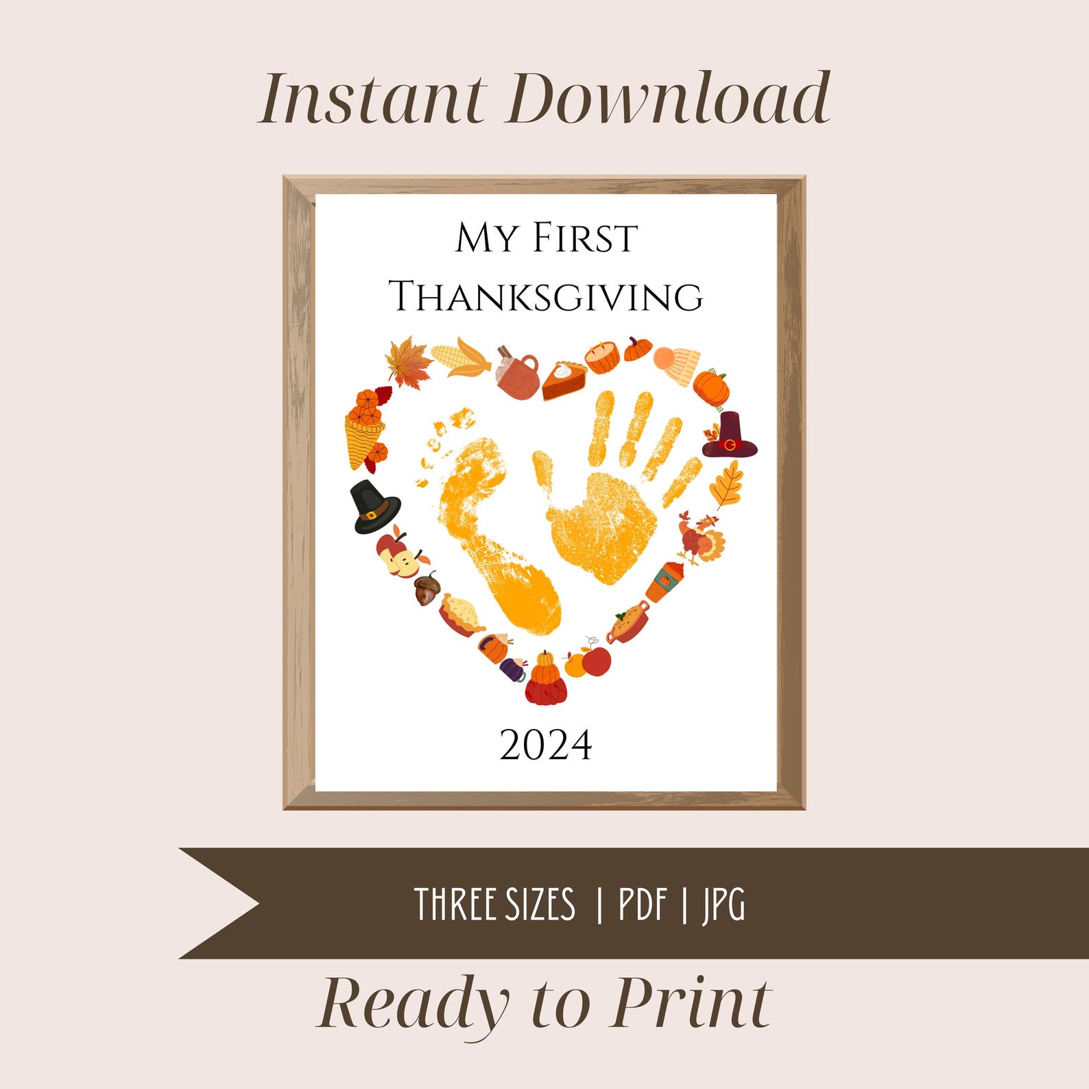 Baby’s First Thanksgiving Handprint Craft, Thanksgiving 2024 Handprint ...
