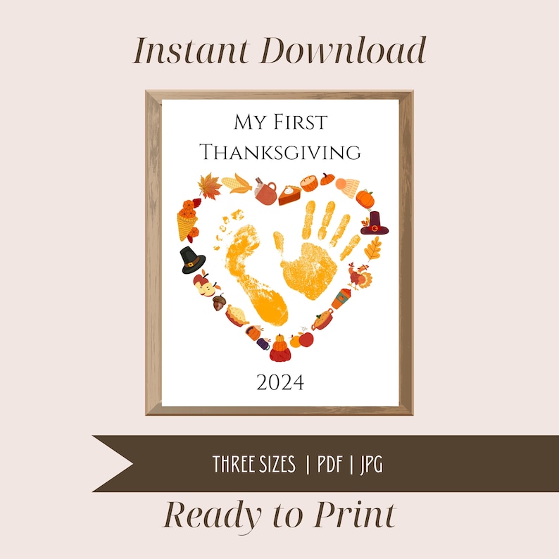 Baby’s First Thanksgiving Handprint Craft, Thanksgiving 2024 Handprint ...