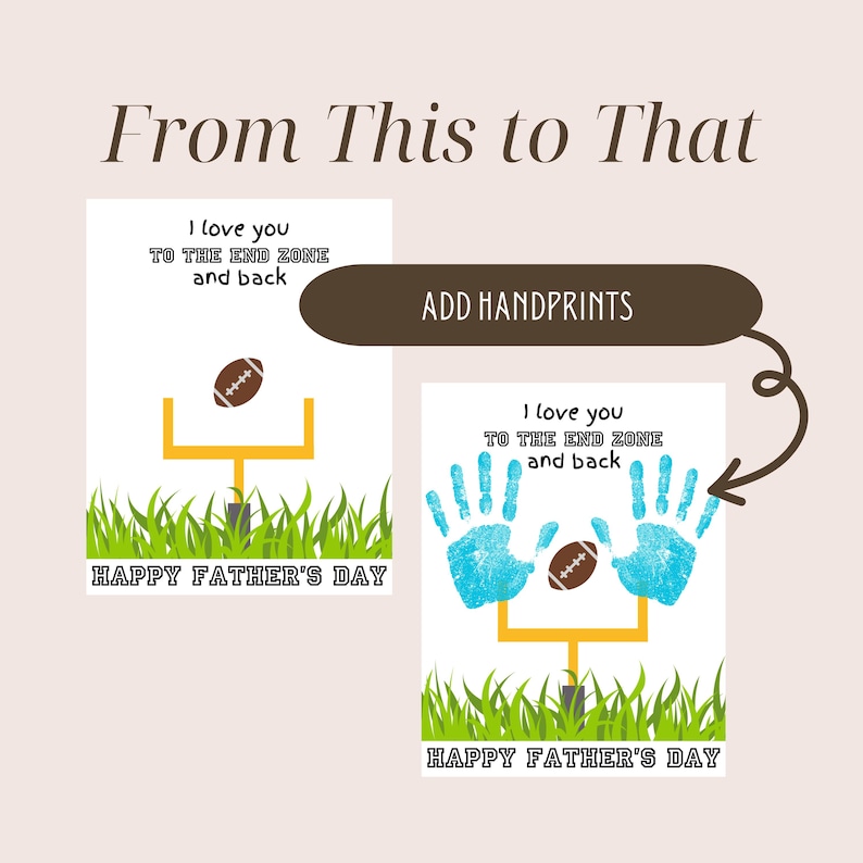 Father's Day Handprint Art, Fathers Day Activity, Football Handprint ...