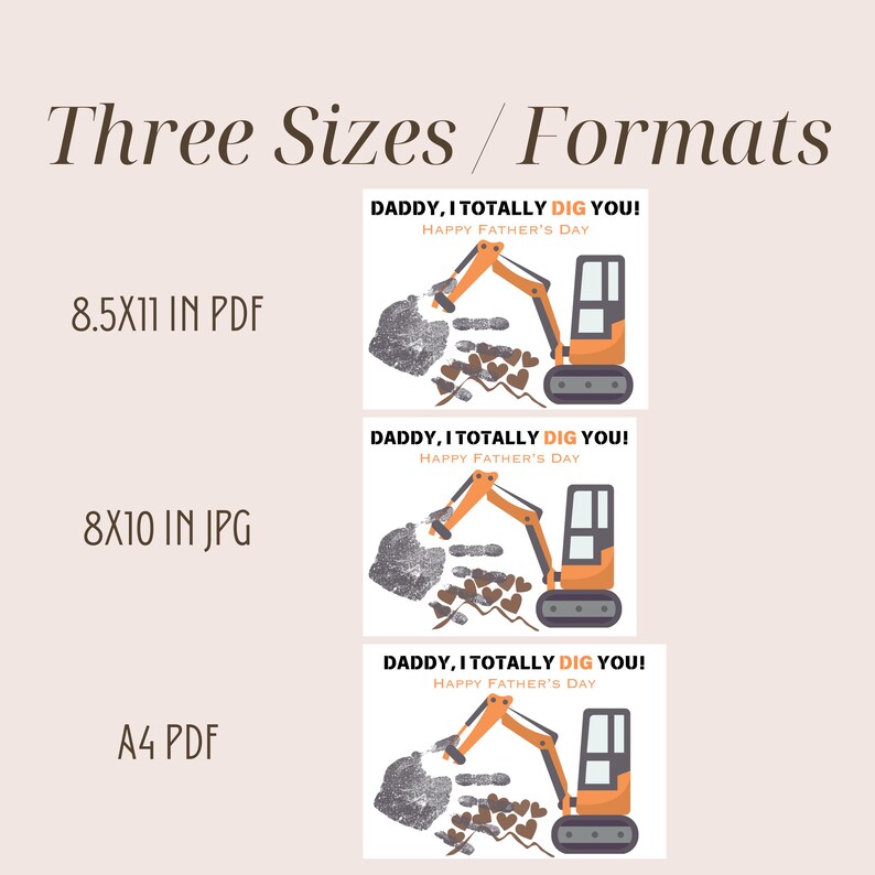 Father's Day Handprint Art, I Dig You Handprint, Gift for Dad From Kids ...