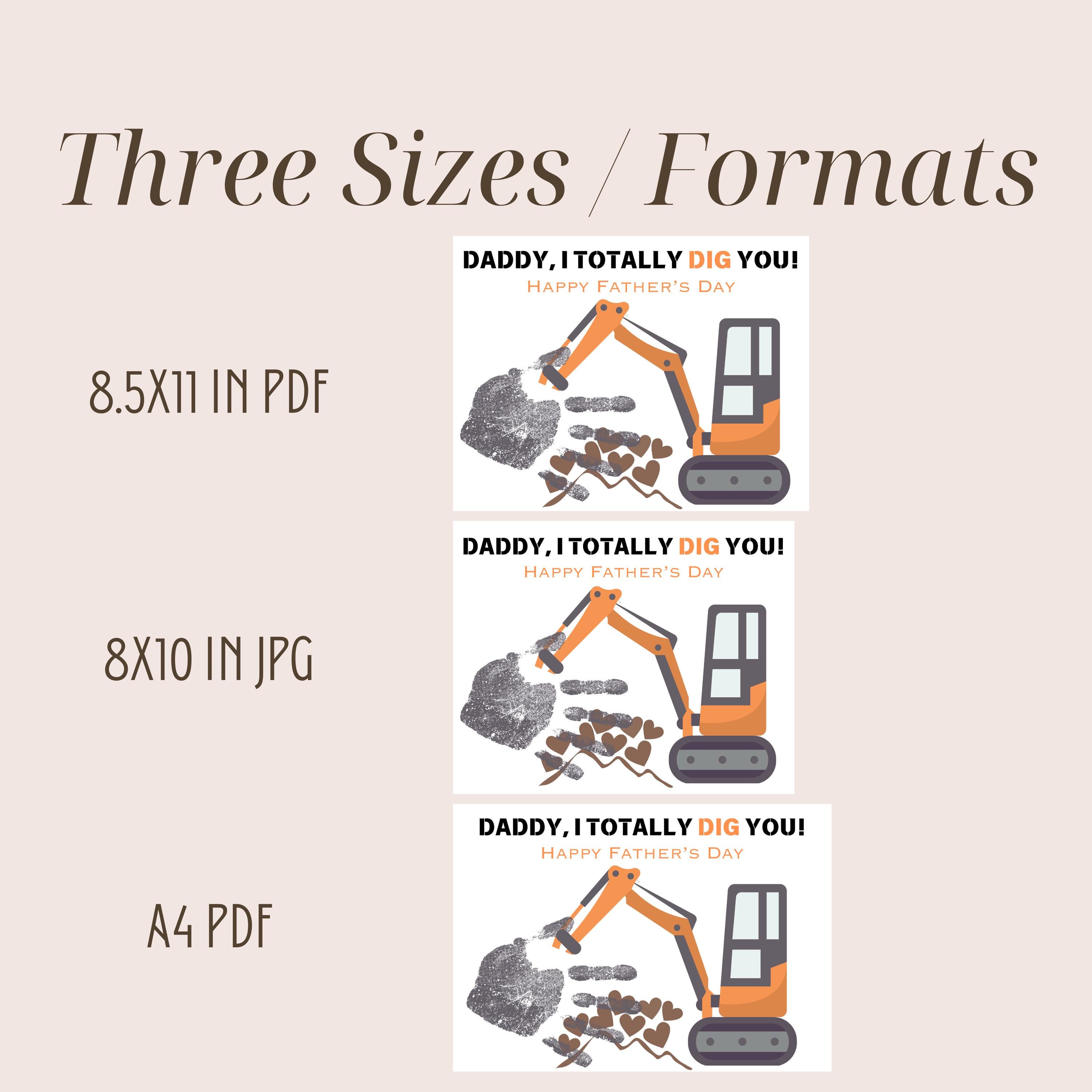 Father's Day Handprint Art, I Dig You Handprint, Gift for Dad From Kids ...