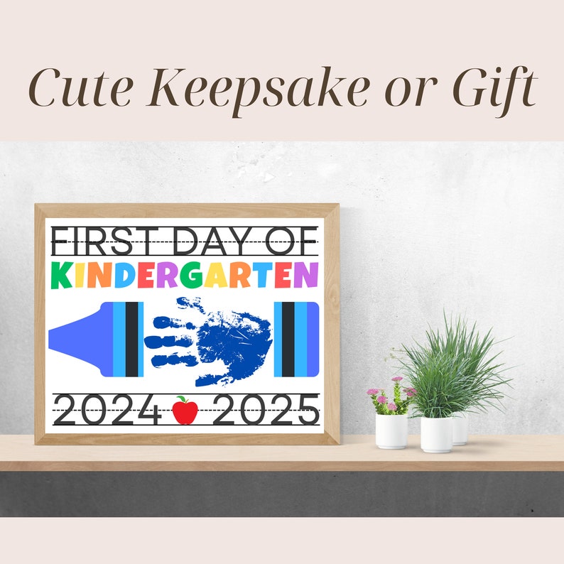 First Day of Kindergarten Handprint Craft, Back to School Printable ...
