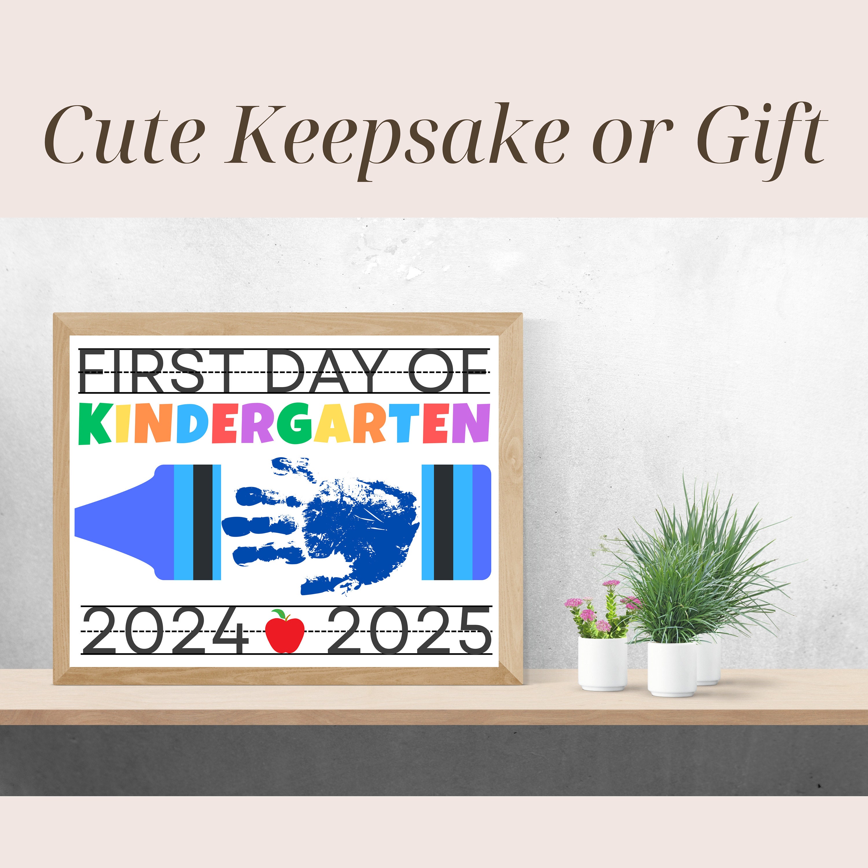 First Day of Kindergarten Handprint Craft, Back to School Printable ...