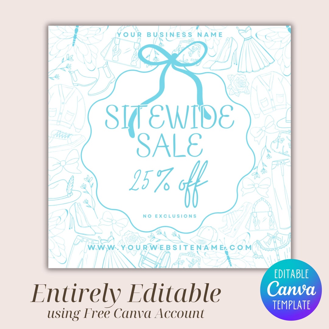 Boutique Sitewide Sale Flyer Canva Template, Flash Sale Ad Instagram ...