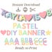 Pastel Rainbow Banner Printable, Personalized Birthday Banner, Pastel ...