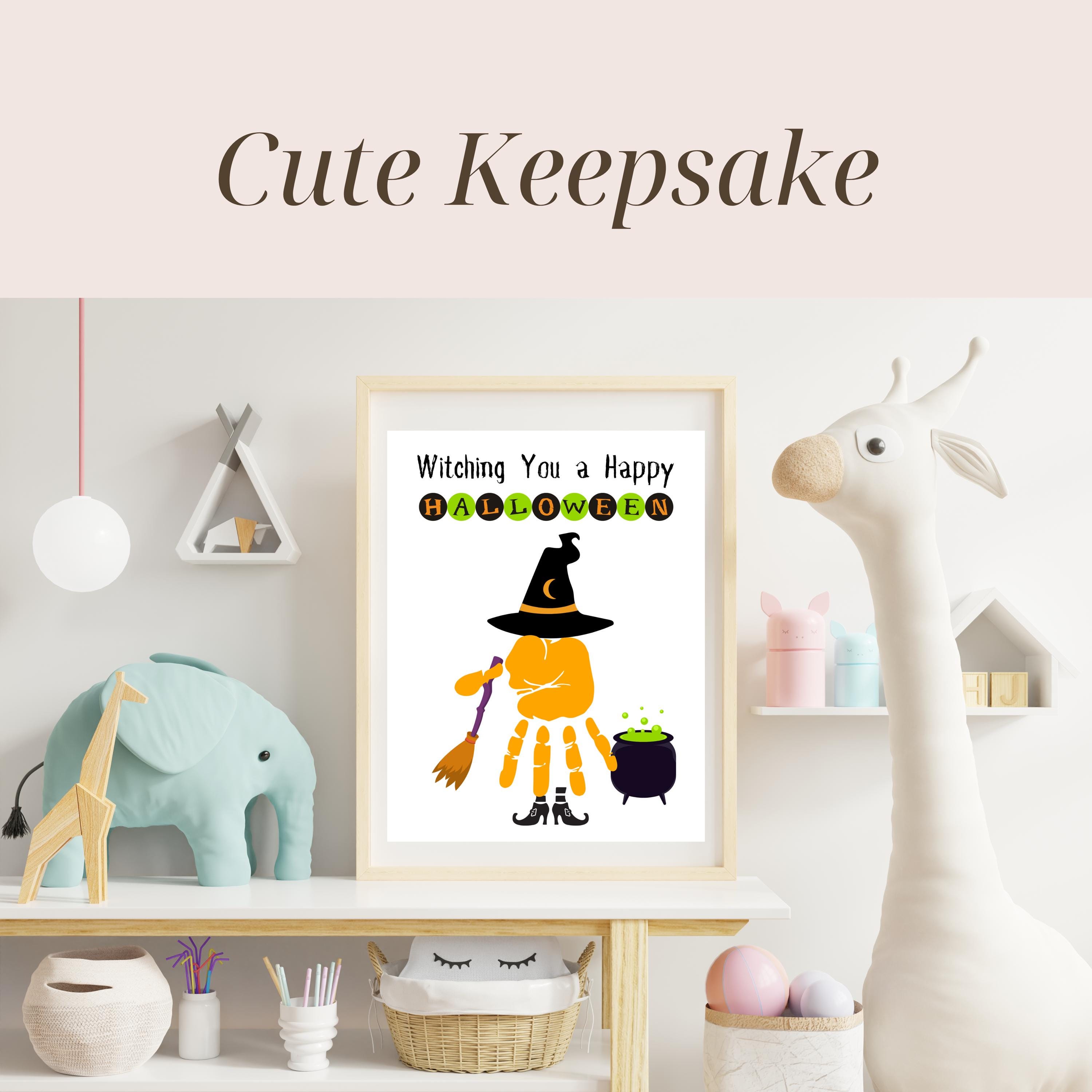 Witching You a Happy Halloween Handprint Art, Cute Witch Handprint ...