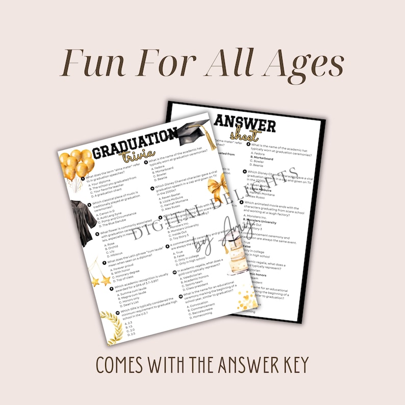 Graduation Trivia Game, Printable Graduation Quiz, Graduation Party ...