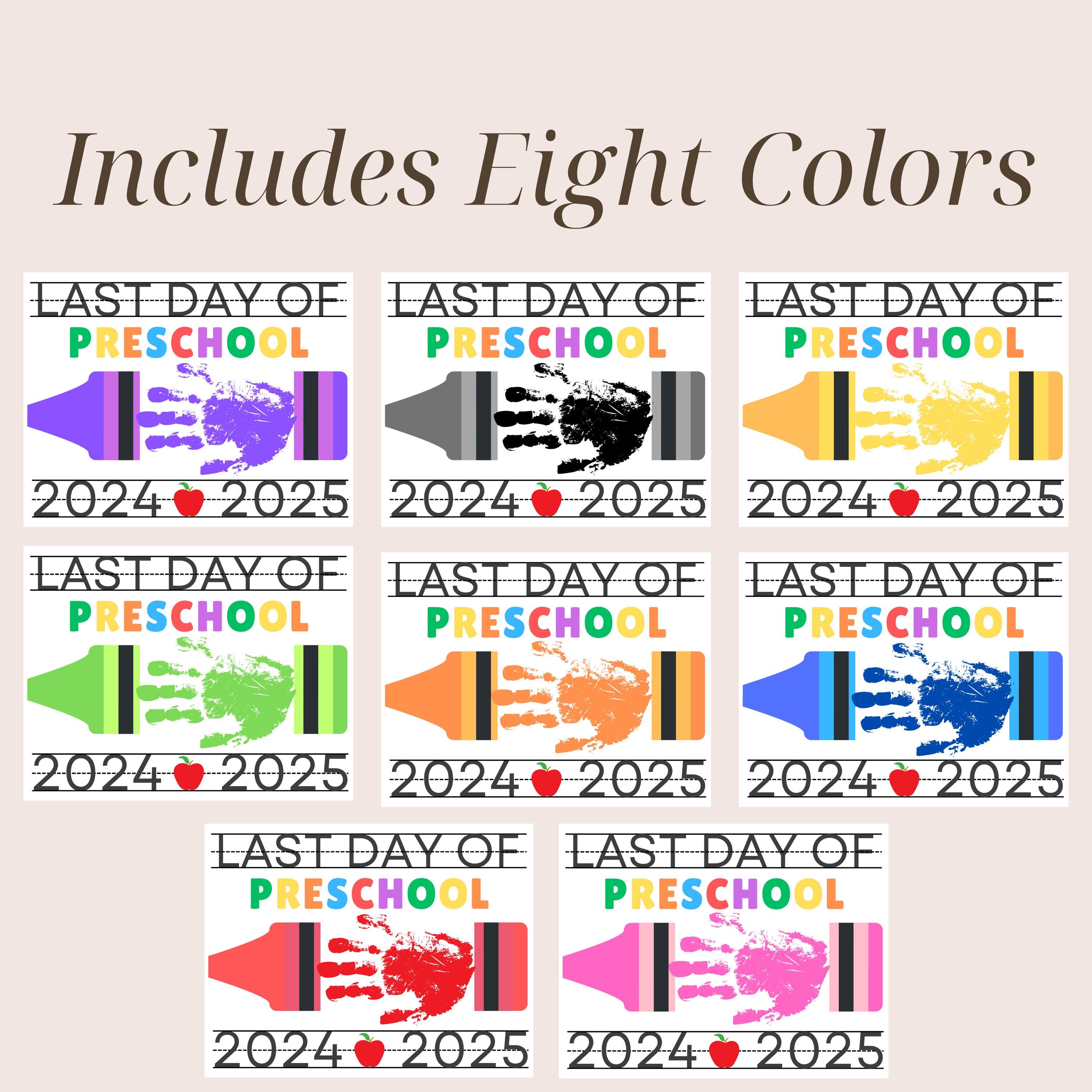 Last Day of Preschool Handprint Craft, End of School Year Printable ...