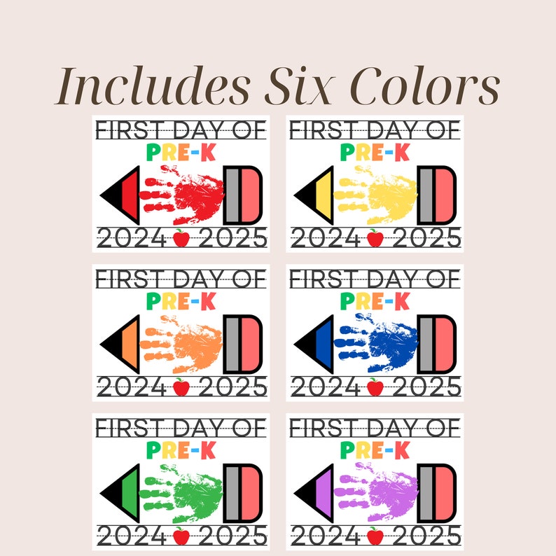 First Day of Prek Handprint Craft, Pencil First Day of School Pre K ...
