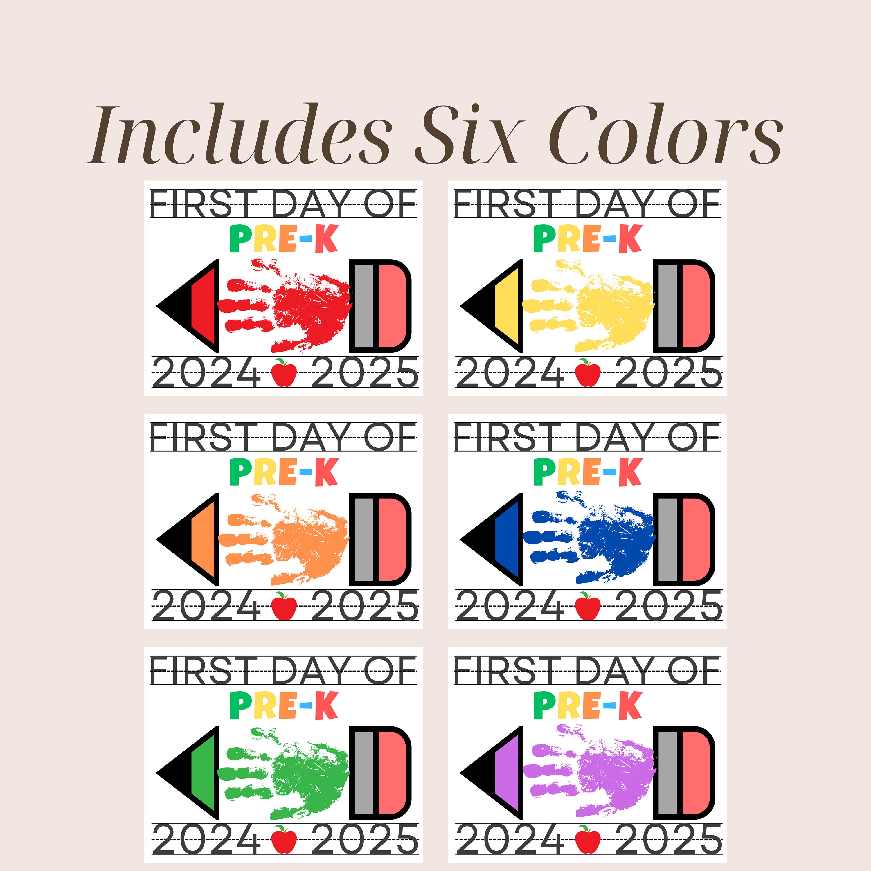 First Day of Prek Handprint Craft, Pencil First Day of School Pre K ...