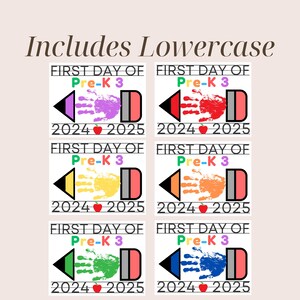 First Day of Prek 3 Handprint Craft, Pencil First Day of School Pre K 3 ...