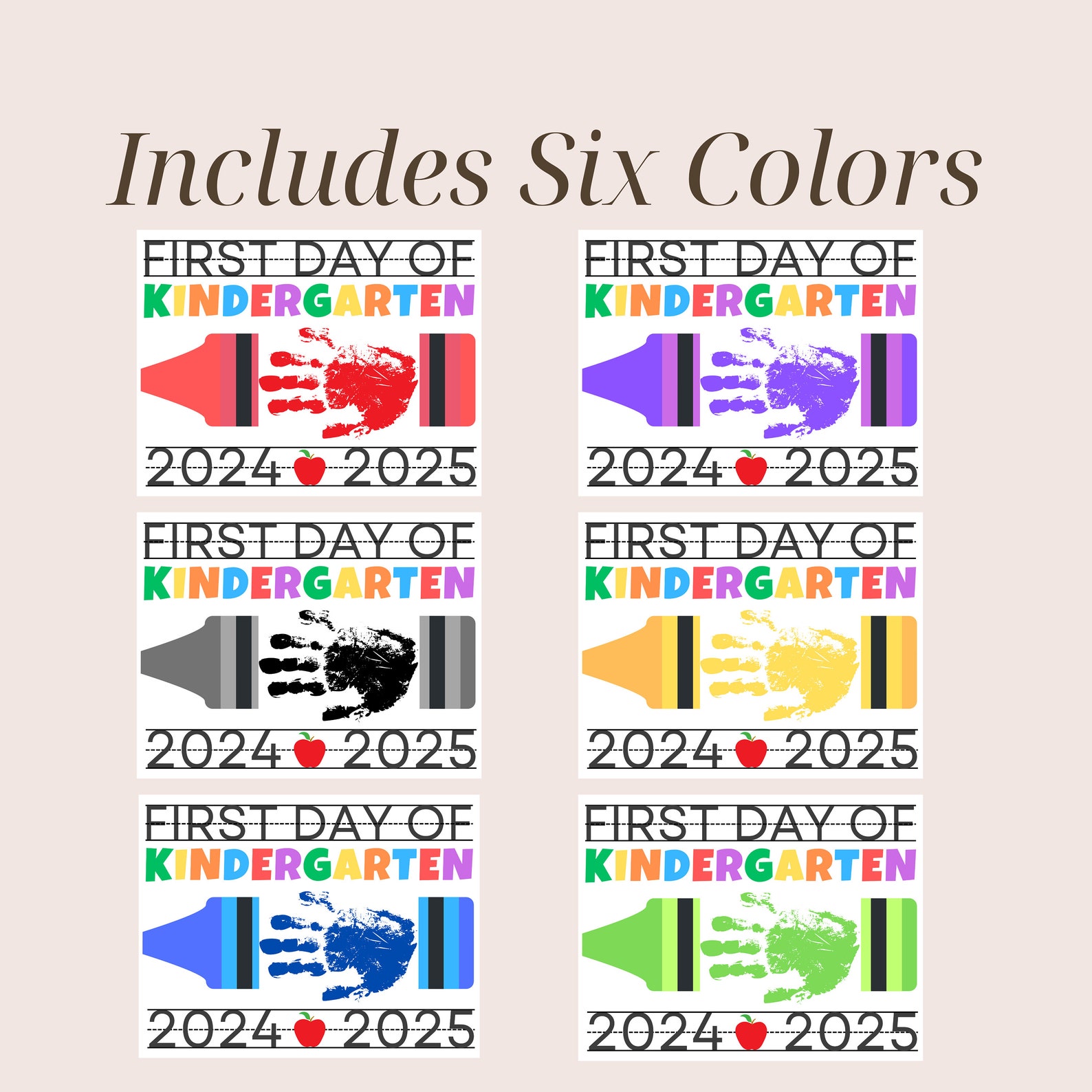 First Day of Kindergarten Handprint Craft, Back to School Printable ...