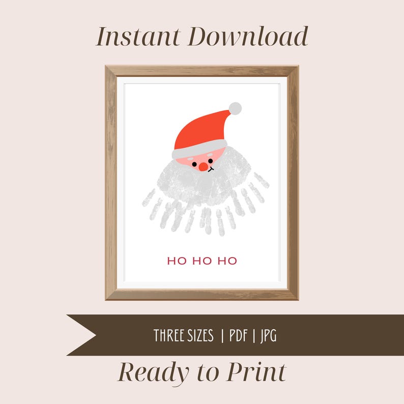 Santa Claus Handprint Craft, Christmas Handprint, Happy Holidays ...