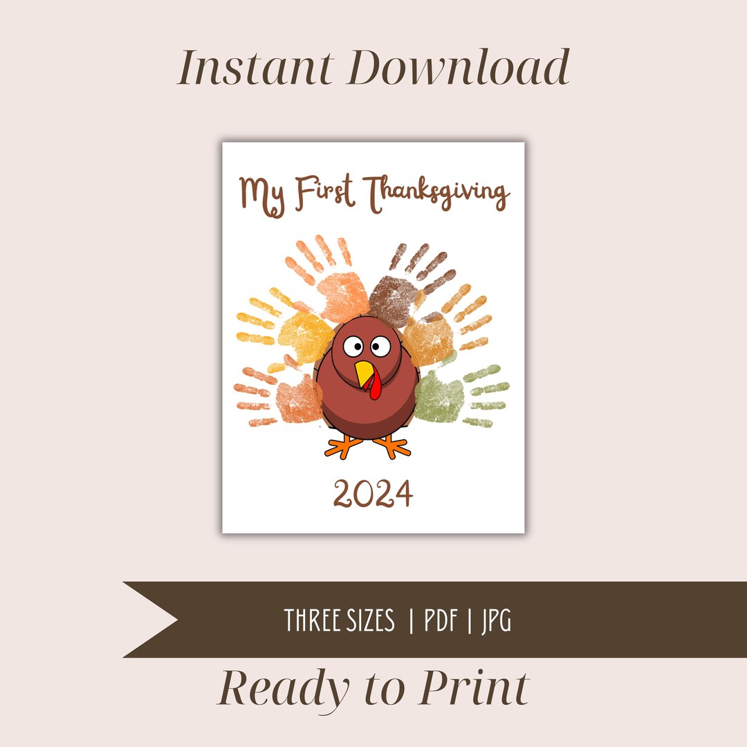 Baby’s First Thanksgiving Handprint Craft, Thanksgiving 2024 Handprint ...