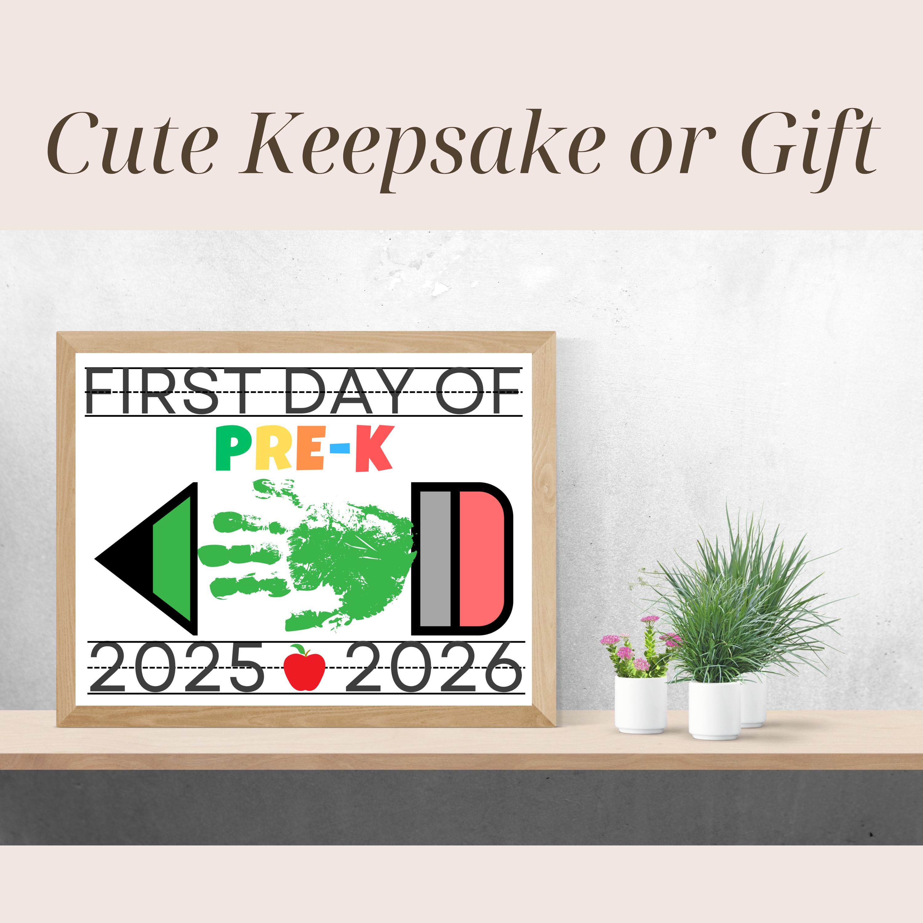 First Day of Prek Handprint Craft, Pencil First Day of School Pre K ...