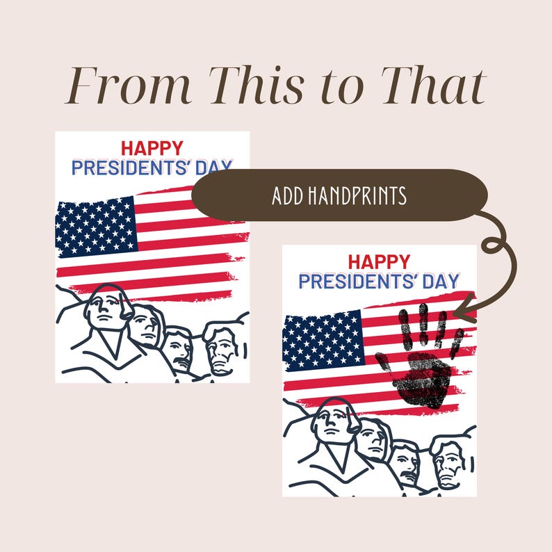 Flag Handprint Art for Presidents Day, Presidents Day Activity for ...