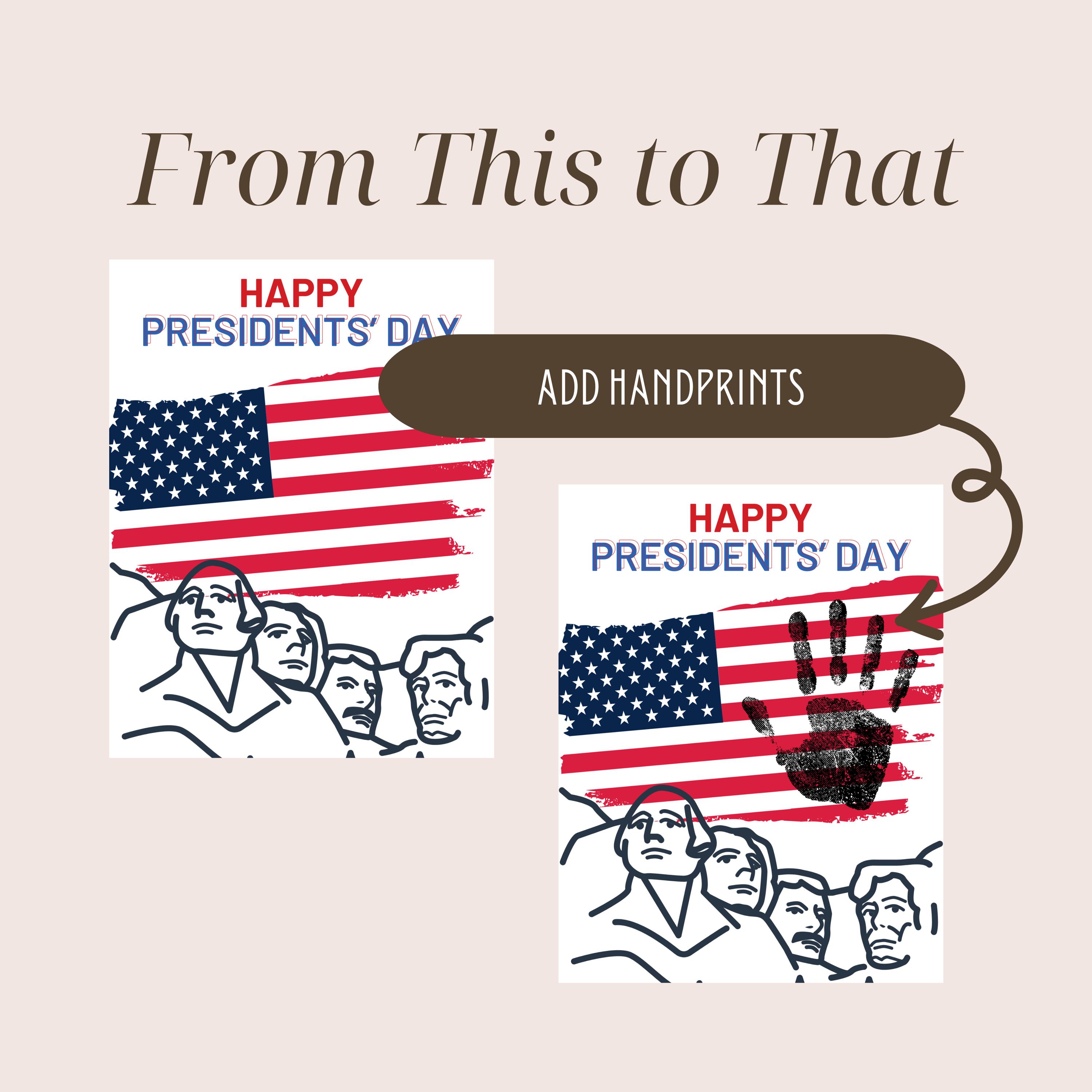 Flag Handprint Art for Presidents Day, Presidents Day Activity for ...