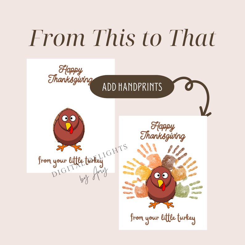 Happy Thanksgiving Handprint Craft, From Your Little Turkey Handprint ...