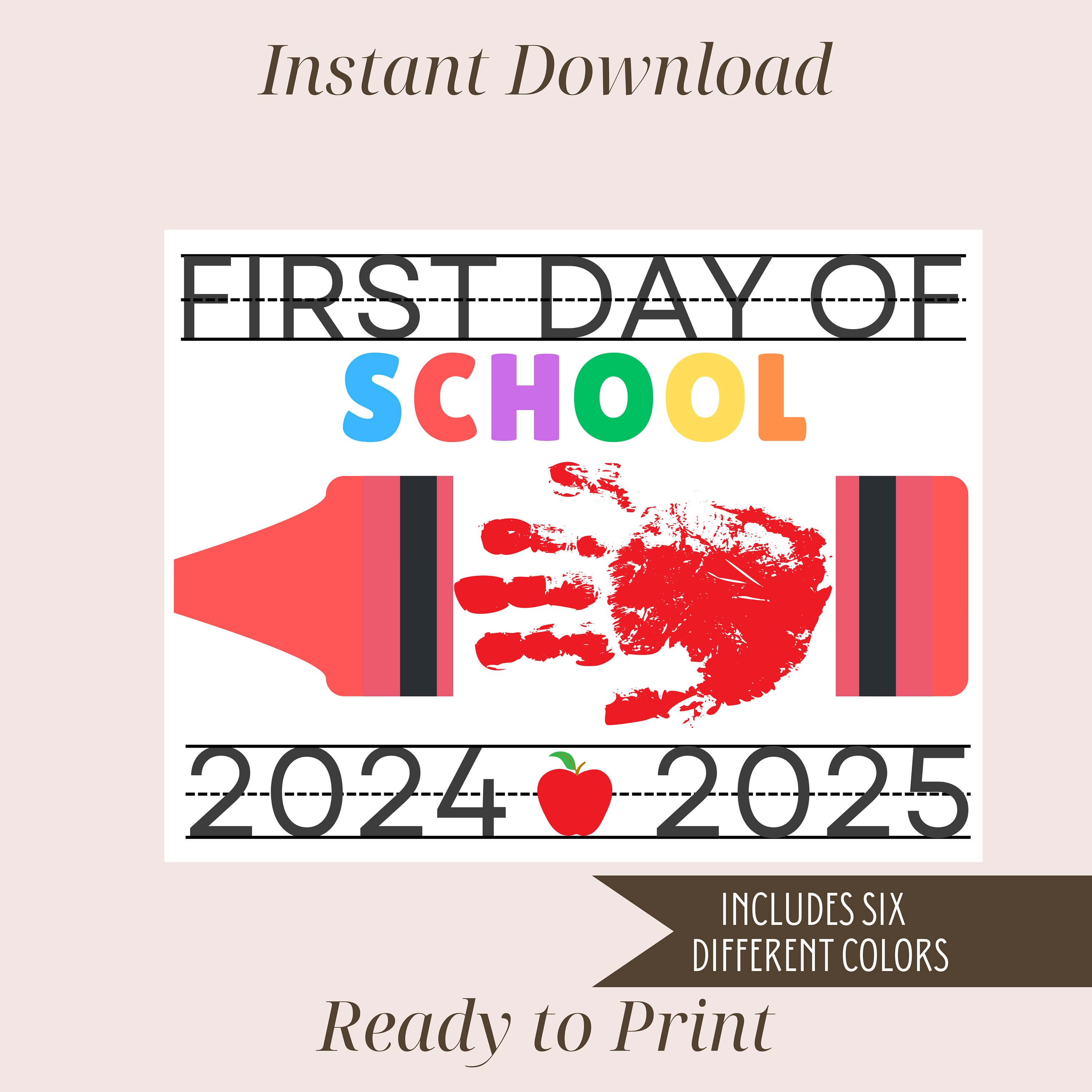 First Day of School Handprint Craft, Back to School Printable ...