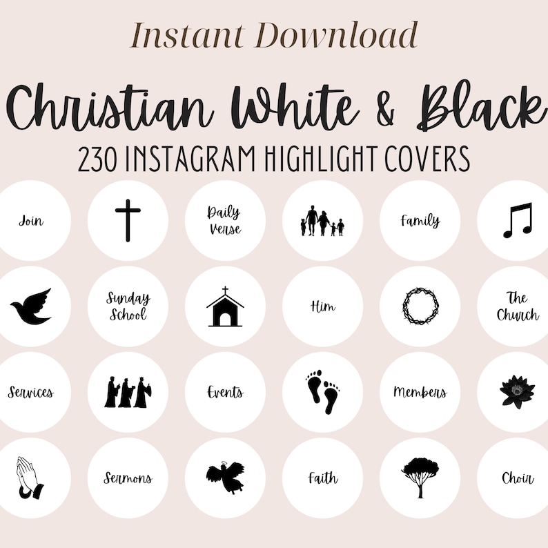 230 Christian Instagram Highlight Covers, Christ Plain IG Story Icons ...