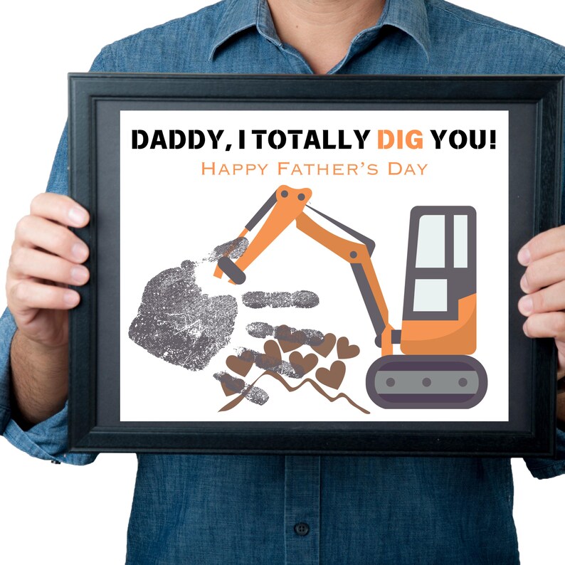 Father's Day Handprint Art, I Dig You Handprint, Gift for Dad From Kids ...