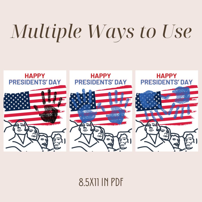 Flag Handprint Art for Presidents Day, Presidents Day Activity for ...