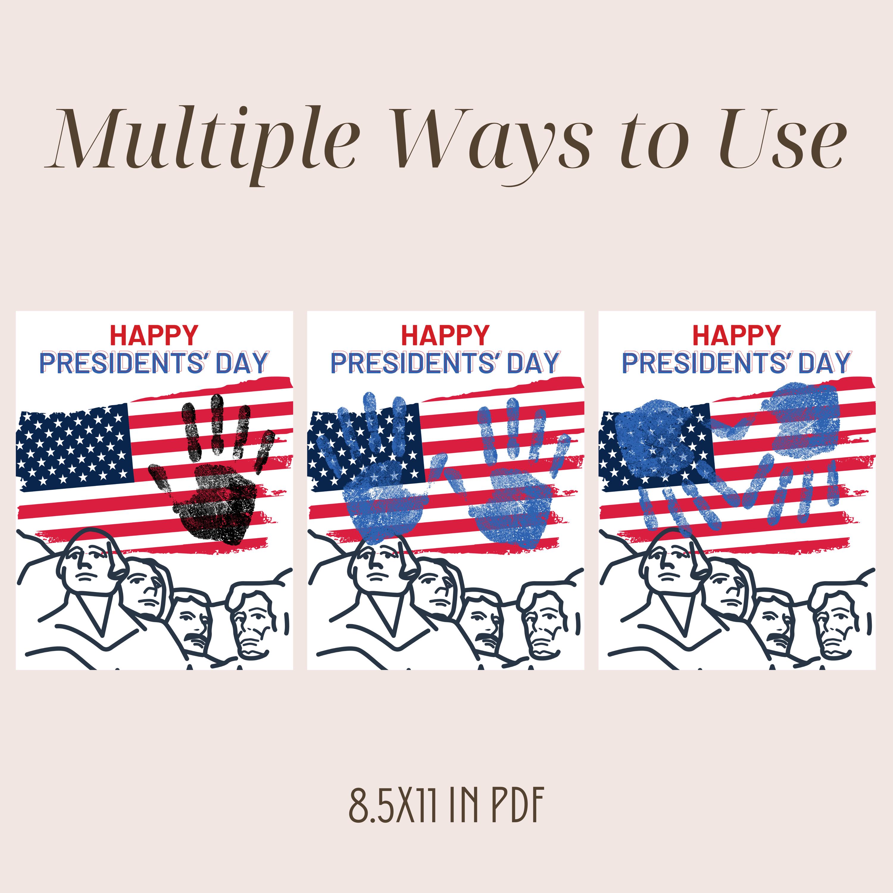 Flag Handprint Art for Presidents Day, Presidents Day Activity for ...