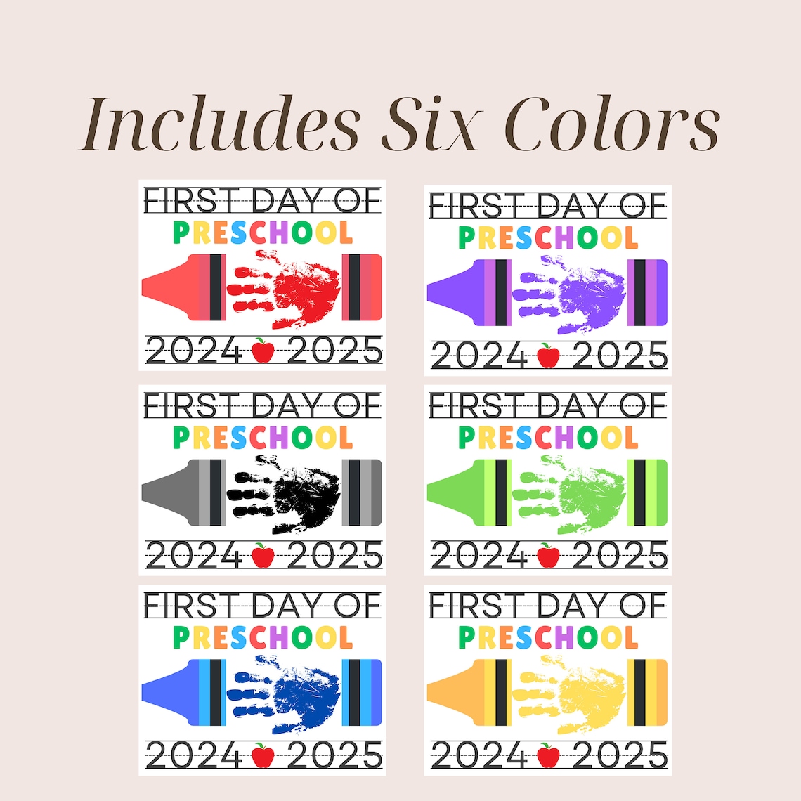 First Day of Preschool Handprint Craft, Back to School Printable ...