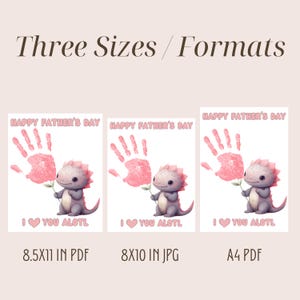 Happy Father's Day Handprint Art, I Love You Alotl, Axolotl Handprint ...