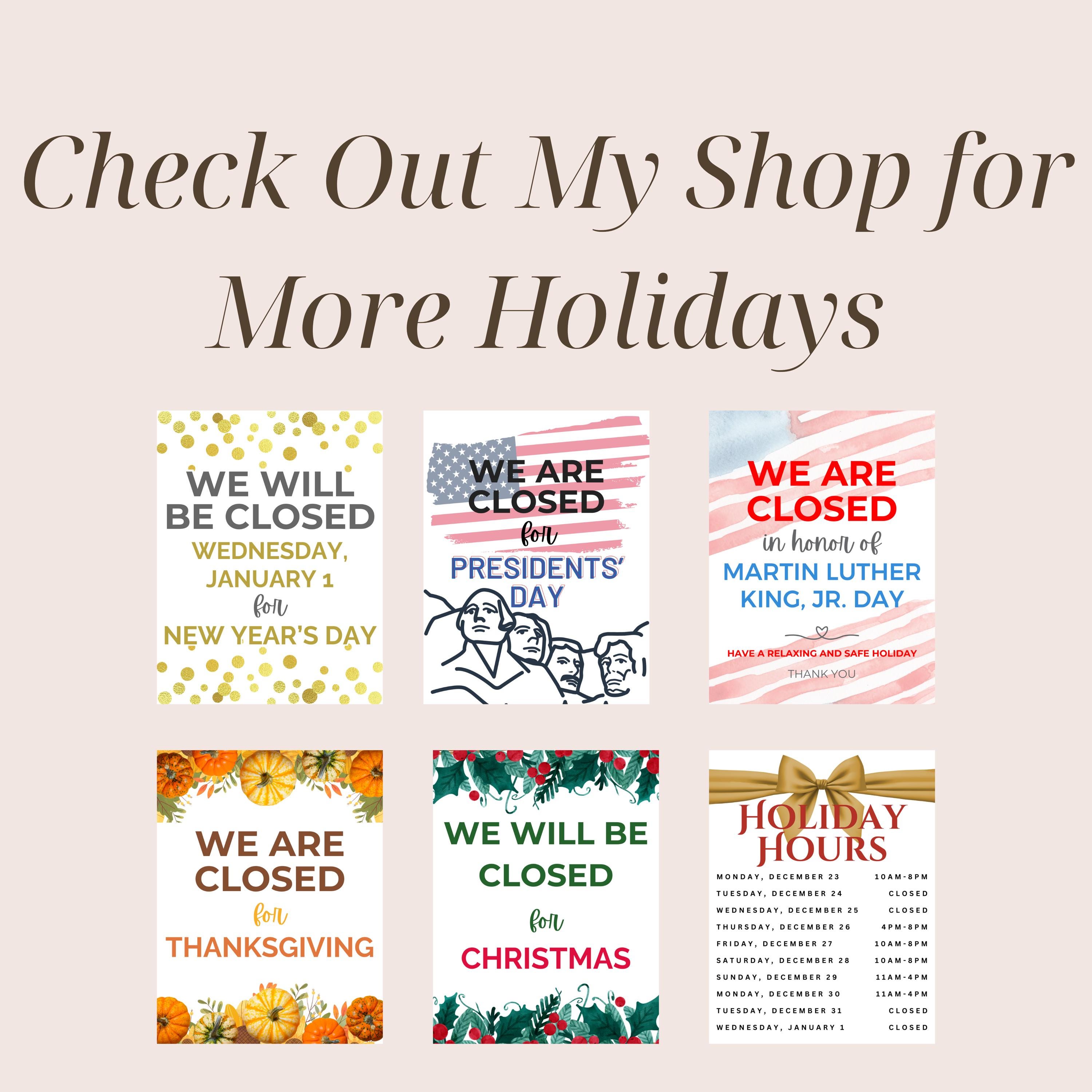 We Are Closed for Thanksgiving Day Printable Sign, We Will Be Closed ...