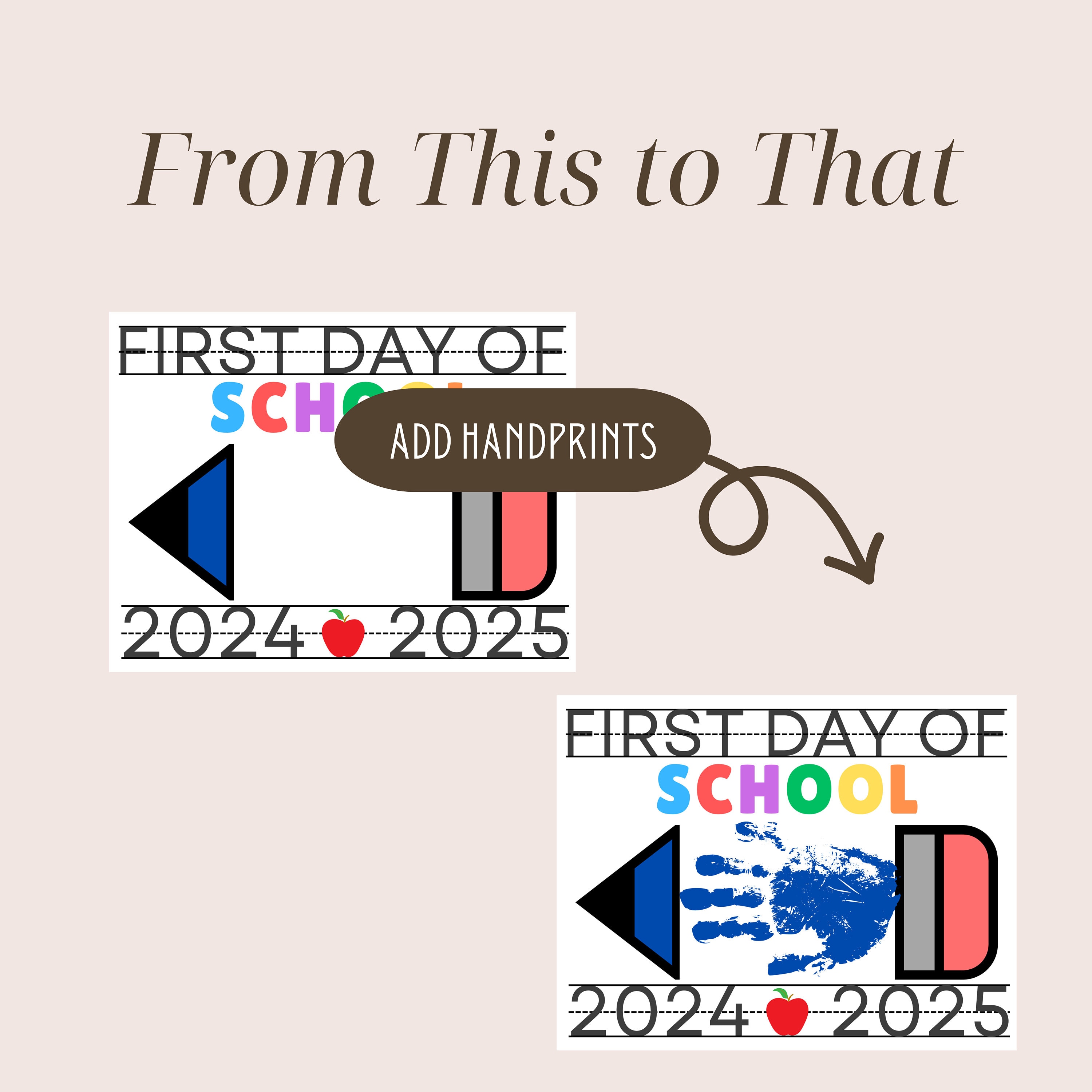 Pencil First Day of School Handprint Craft, Back to School Printable ...