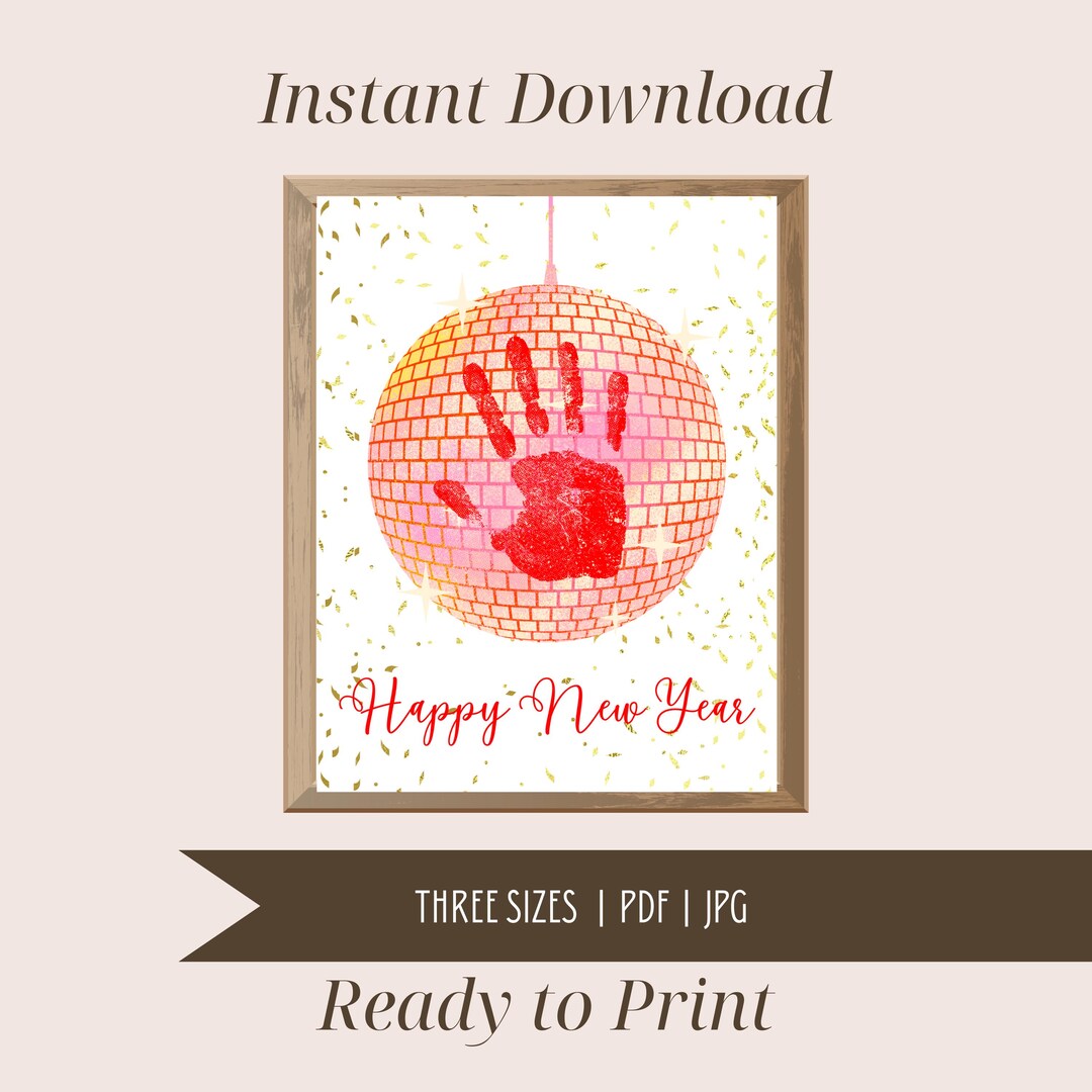 New Year Handprint Craft for Toddler Preschool Baby, Happy New Year ...