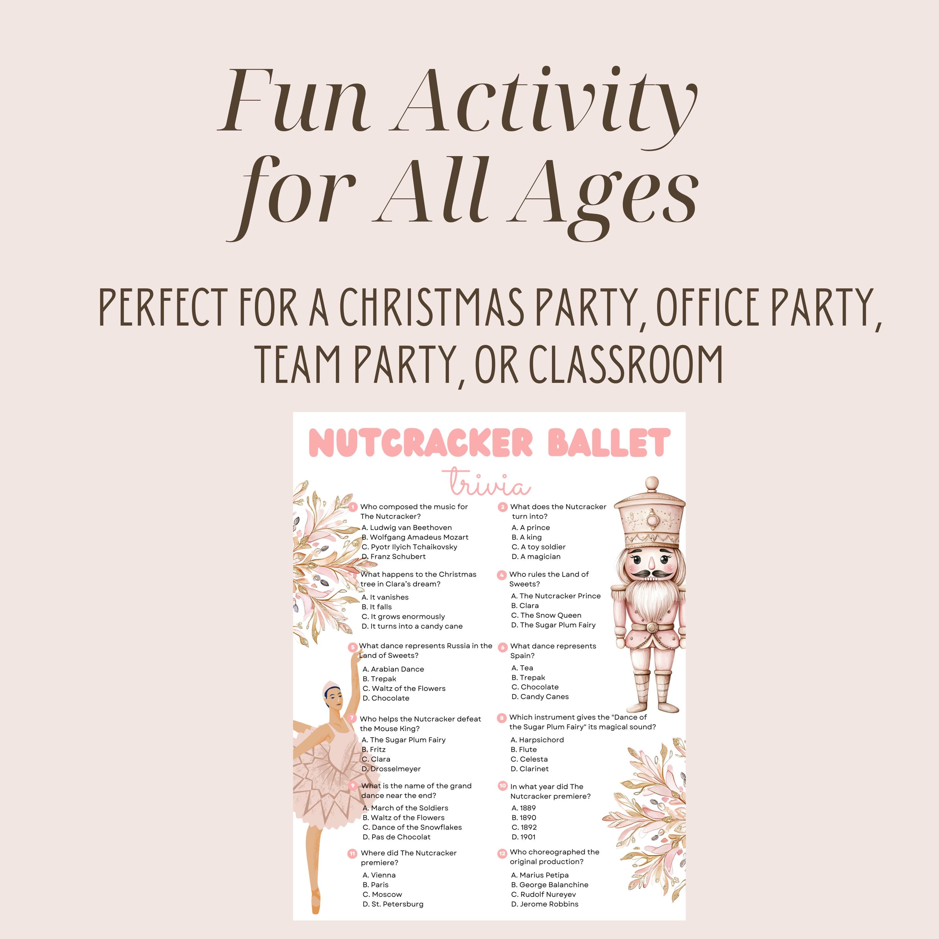 Nutcracker Trivia, December Trivia Game, Christmas Eve Game, Winter ...