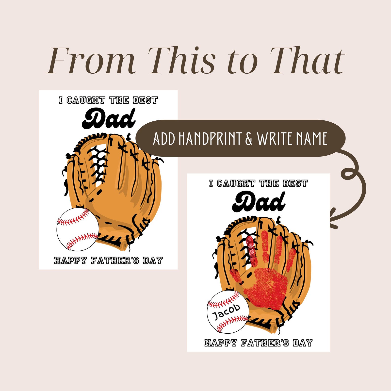 Father's Day Handprint Art, Fathers Day Baseball Handprint Activity ...