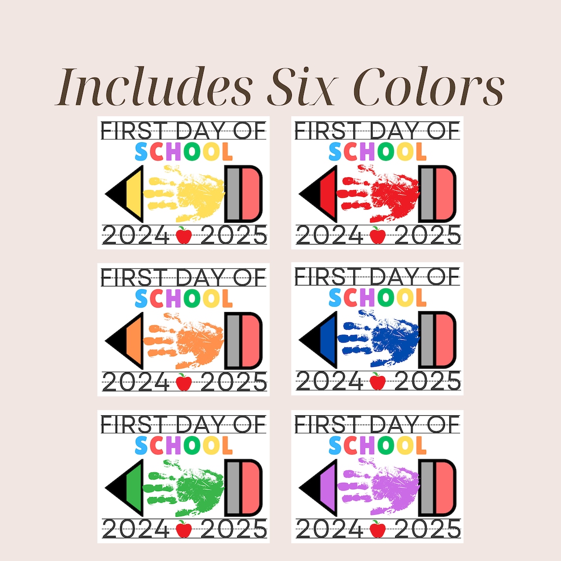 Pencil First Day of School Handprint Craft, Back to School Printable ...