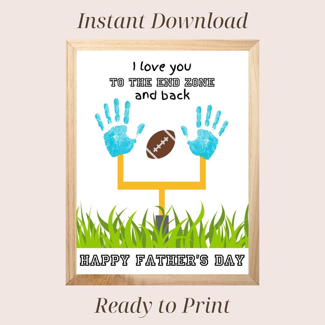 Father's Day Handprint Art, Fathers Day Activity, Football Handprint ...