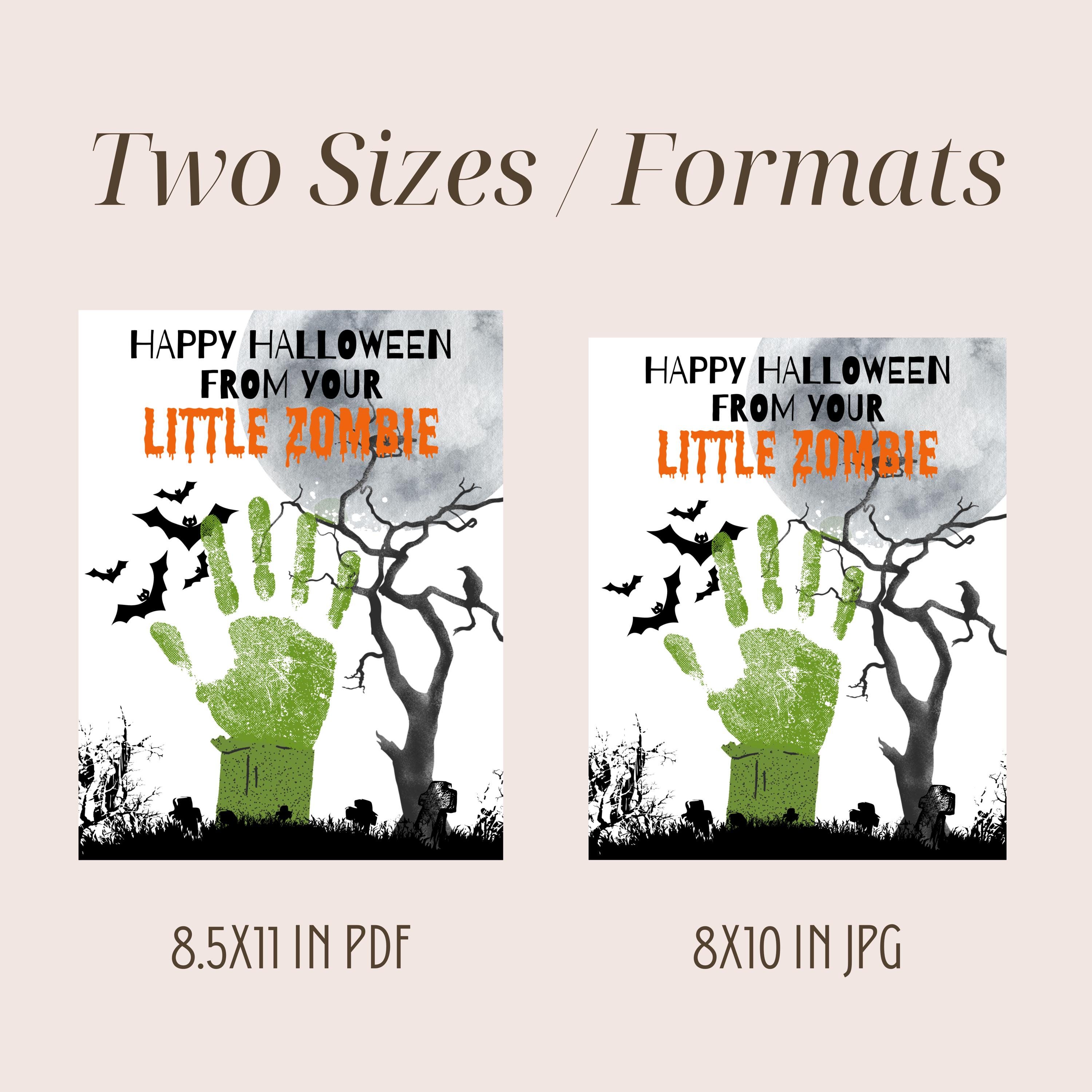 Spooky Zombie Halloween Handprint Art, Cute Little Zombie Handprint ...