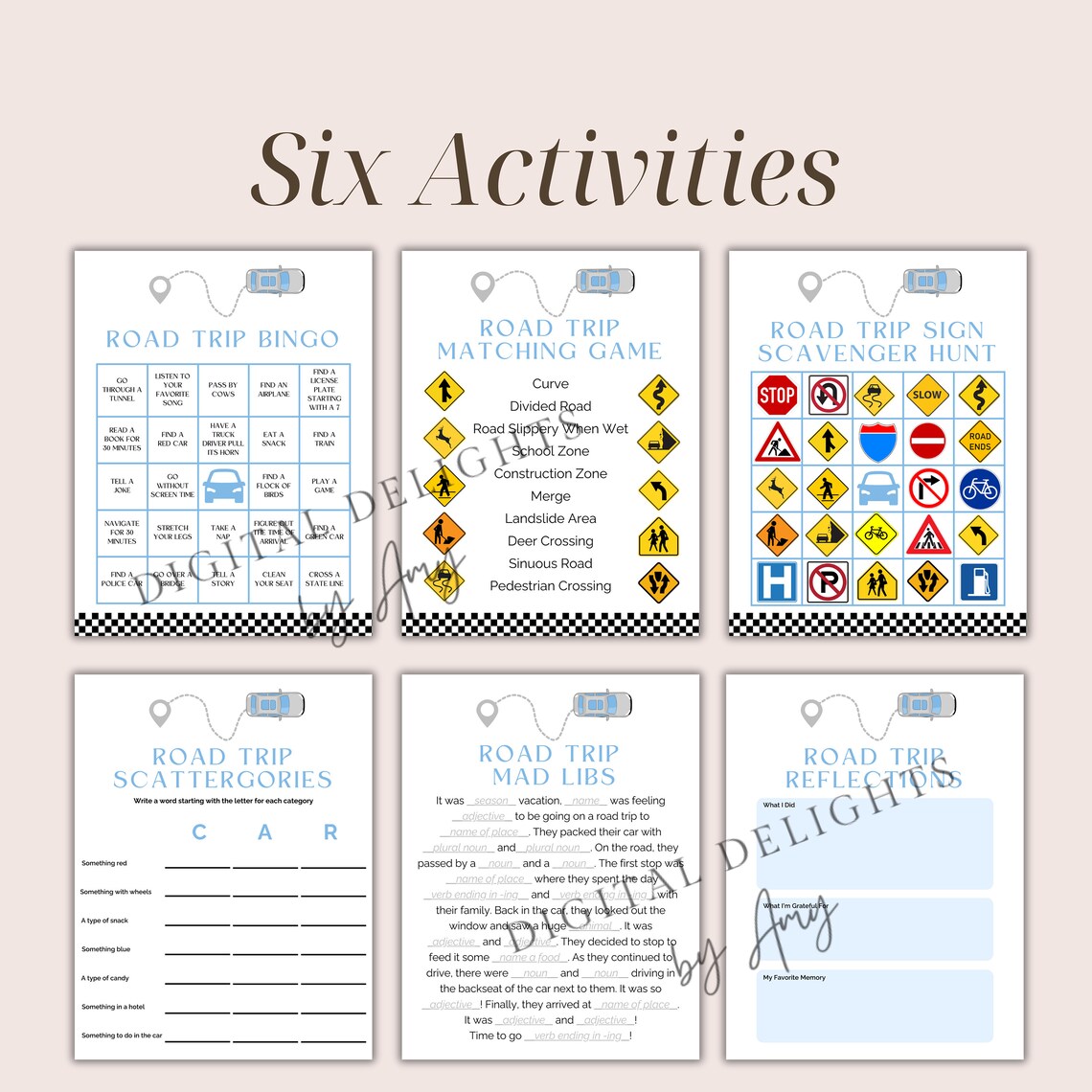 Road Trip Games, Road Trip Bingo, Road Trip Activity Pack, Road Trip ...
