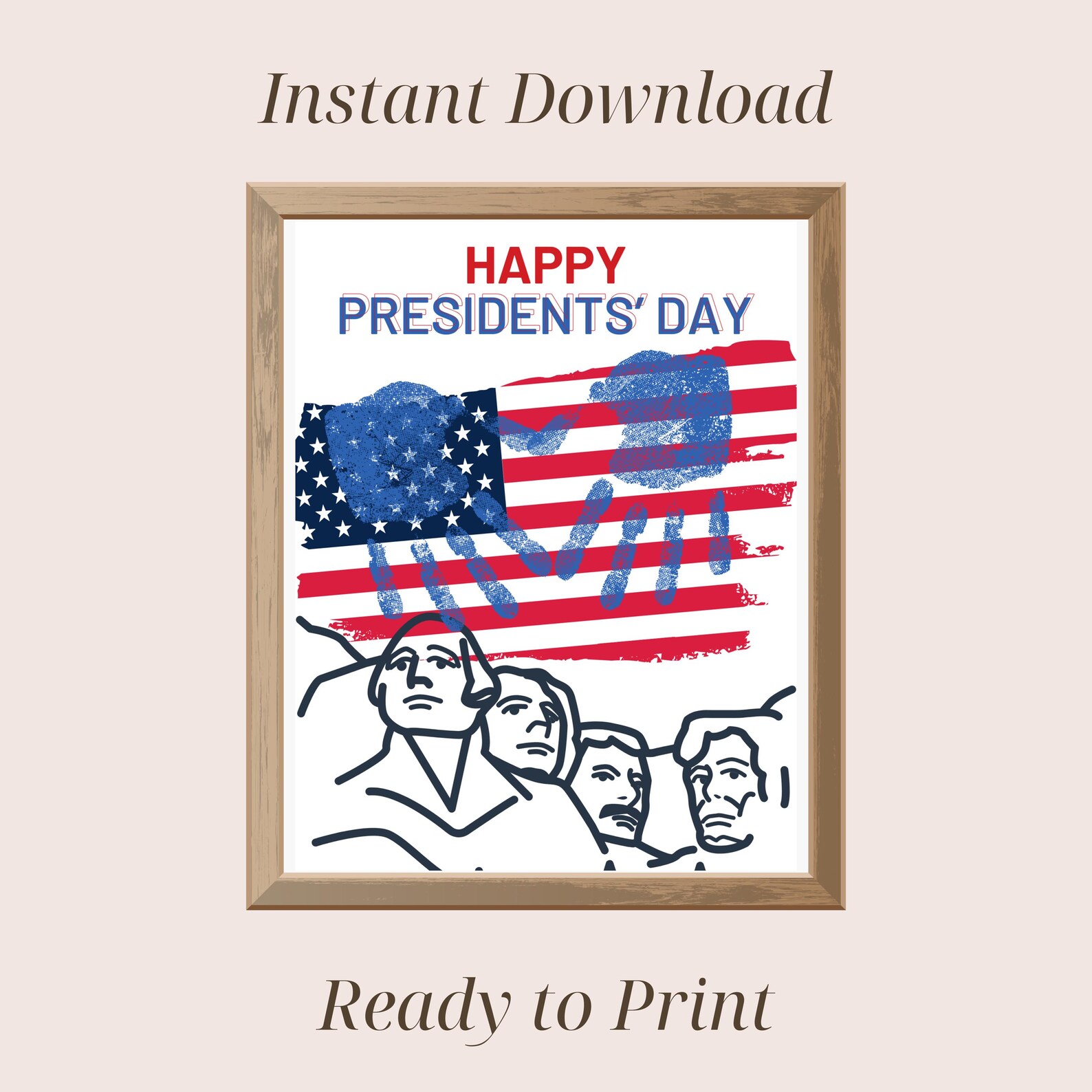 Flag Handprint Art for Presidents Day, Presidents Day Activity for ...