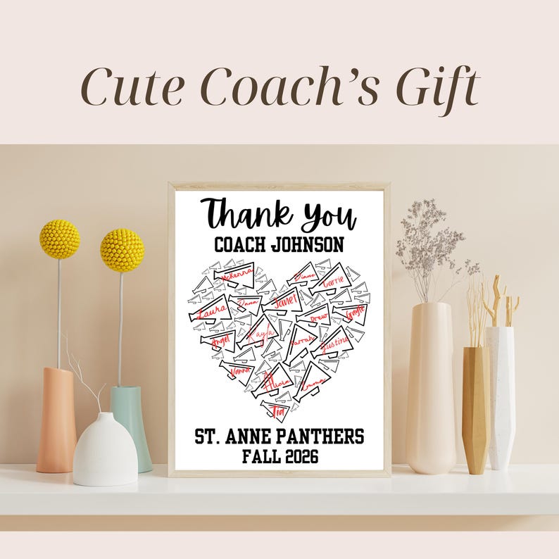 Editable Cheer Coach Appreciation Gift Printable, End of Season ...