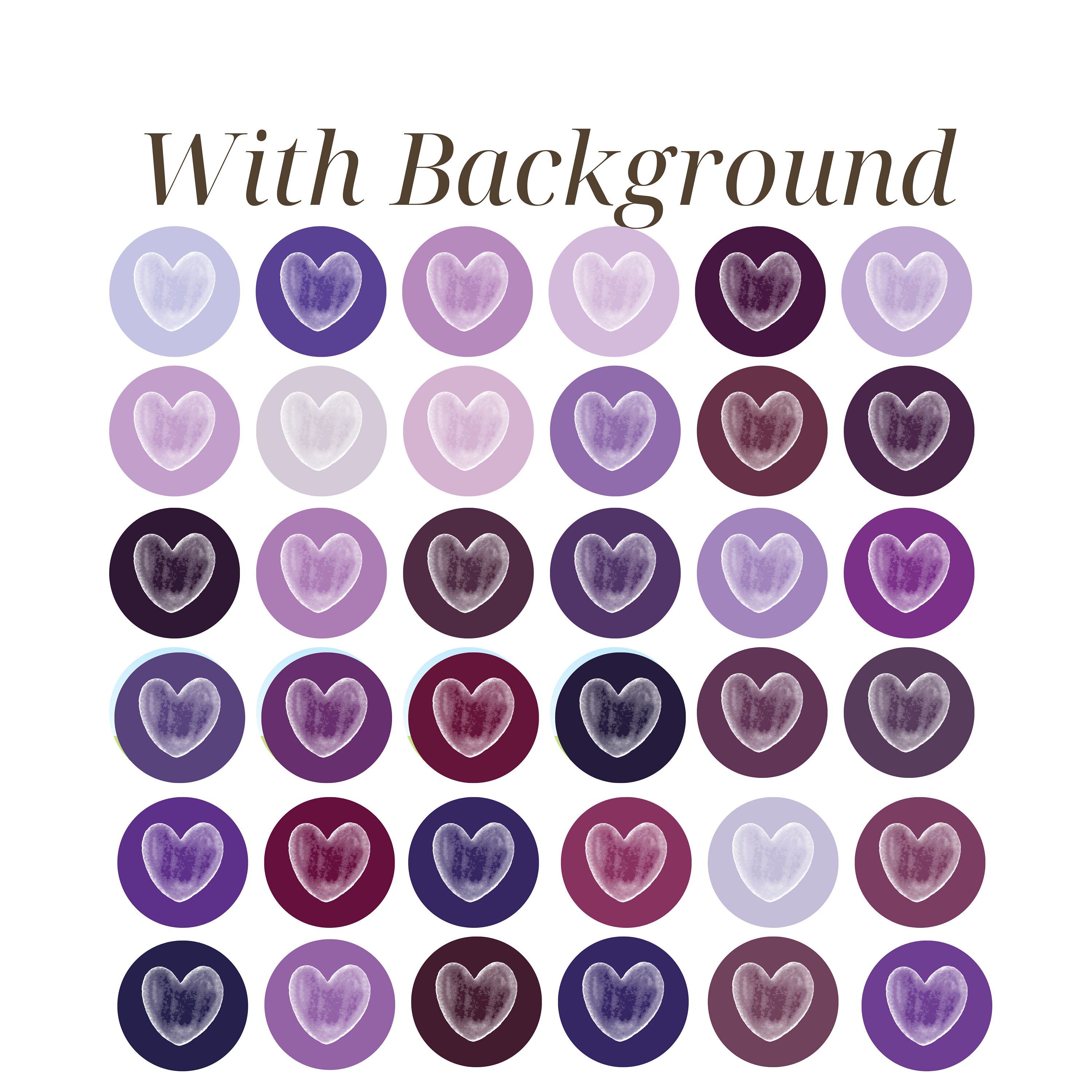 36 Purple Instagram Highlight Covers, Watercolor Hearts IG Story Icons ...